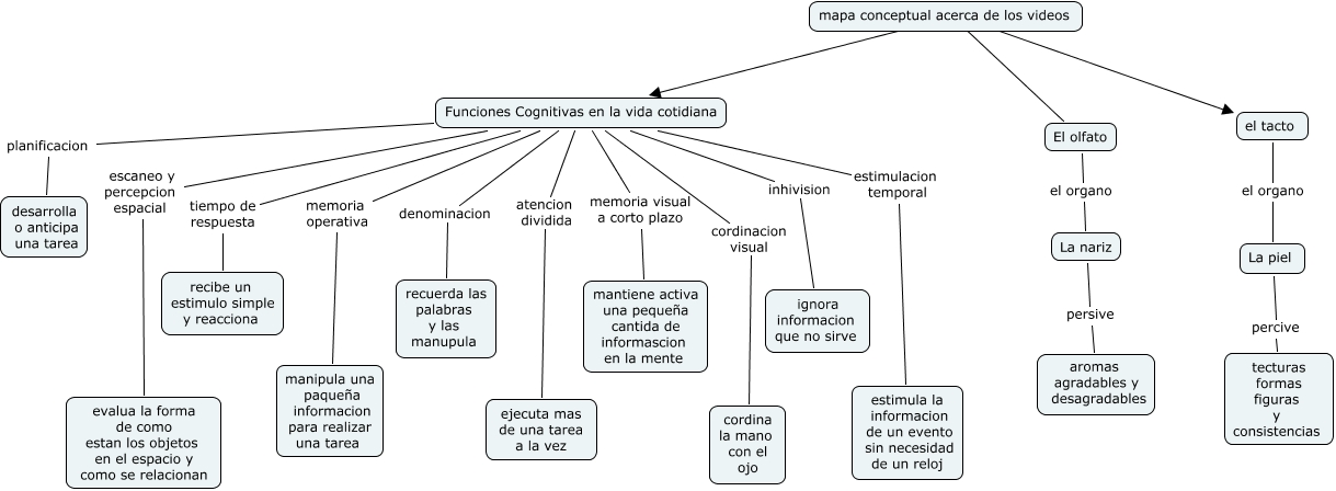 mapa conceptual acerca de los videos